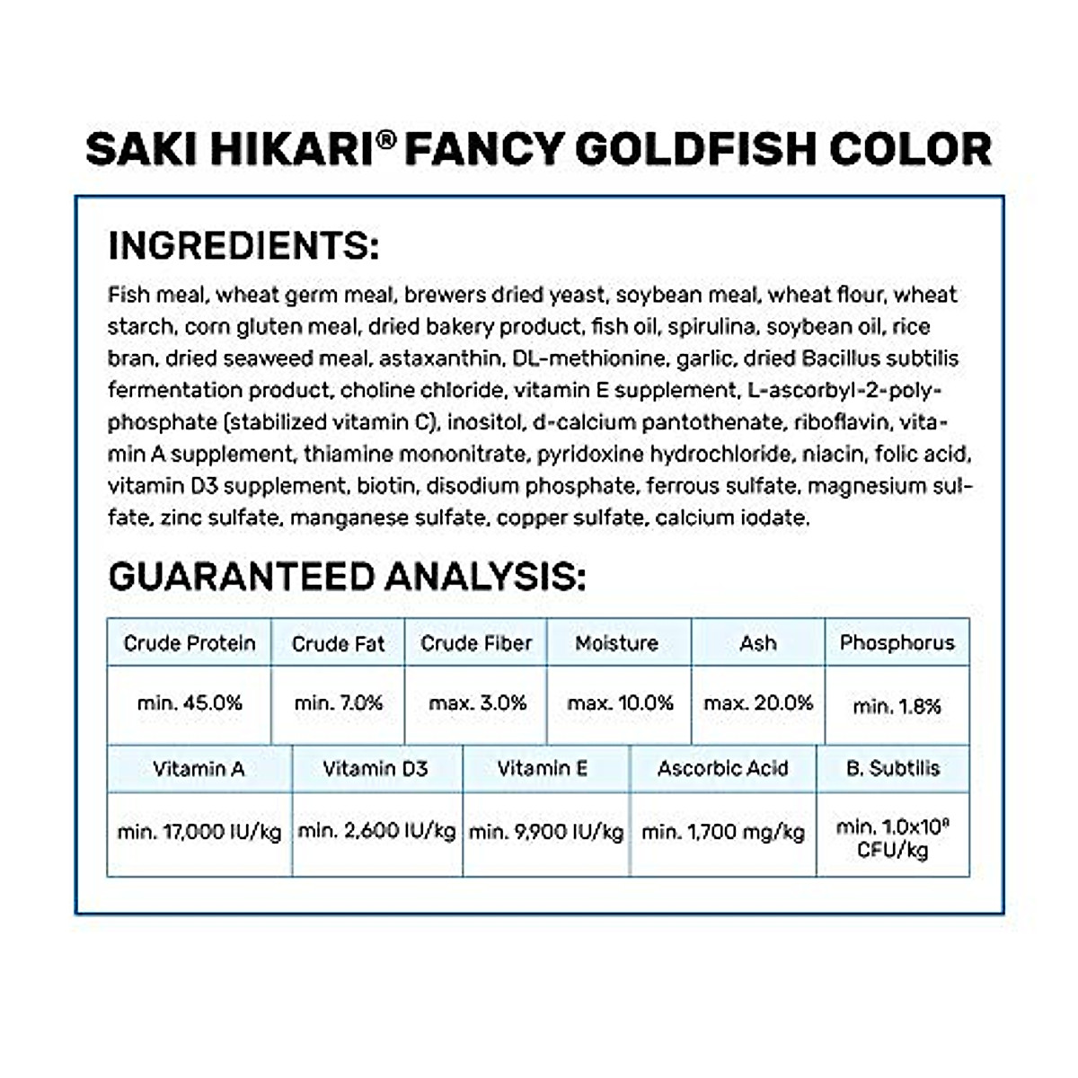 Hikari Saki Fancy Goldfish Fish Food for Premium Grade or Fancy Goldfish, 7 oz. (200g)