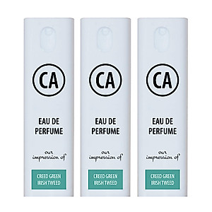 CA Perfume Impression of Green Irish Tweed for Man Travel Size Sample Fragrance Eau de Parfum Sprayer (0.3 Fl Oz/10 ml) X3