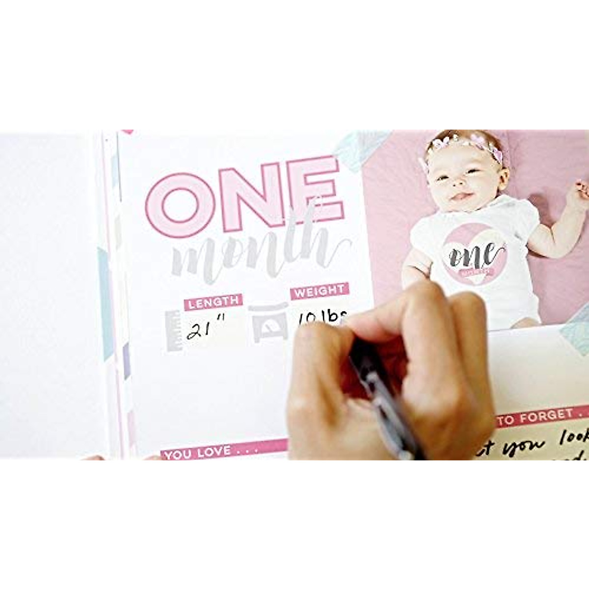 Bobee Hello Baby Memory Book, a journal scrapbook for girls milestones and memories first 5 years