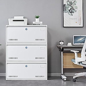 BUTISOW Metal Lateral File Cabinet with Lock,File Organization Storage Cabinets,Large Deep Drawers Office Cabinets,Home Office for Hanging Files Letter/Legal Size(Requires Assembly)