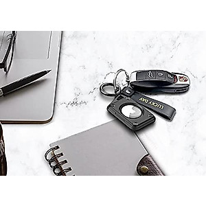 Olytop Waterproof AirTag Holder for Apple Airtag Keychain Case,Water Resistance Shockproof Anti-Scratch TPU & Clear PC Double ProtectionS Case for Apple Air Tag Tracker Key Ring, Black+Green