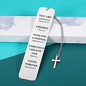 Inspirational Christian Bookmark Gifts for Women Men Bible Verse Bookmark for Girls Daughter Book Lovers Graduation Birthday Christmas for Female Male Him Her Religious Church Bulk Gifts