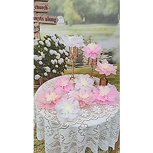 Mybbshower Light Tissue Paper Flower for Wedding Birthday Bridal Shower Home Decor Nursery Party Pack of 9 (Pinks White)