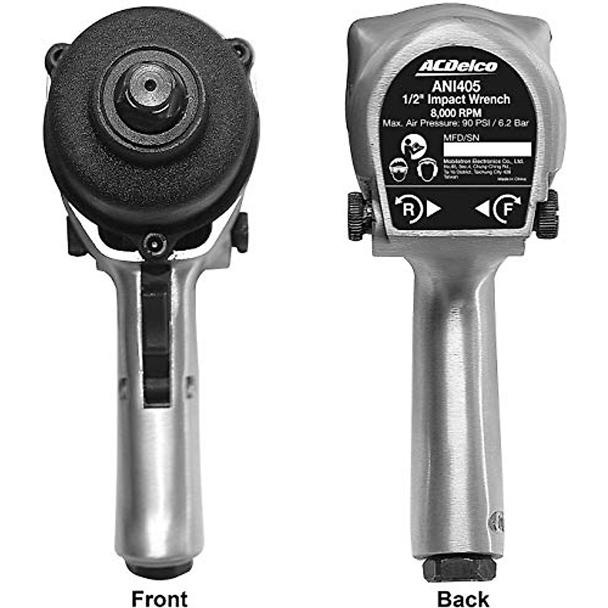 ACDelco ANI405A-NK1 Pneumatic Heavy Duty Twin Hammer ½” 5-Speed Impact Wrench & 3/8” Ratchet Wrench Combo Tool Kit