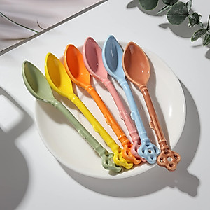 Small Coffee Spoons Ceramic Espresso Spoons set of 6 Demitasse Spoons for Coffee Dessert Tea Ice Cream