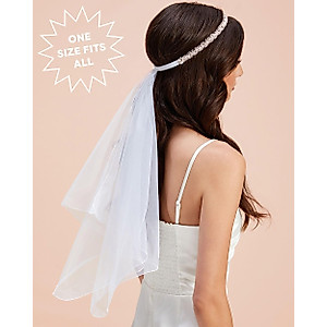 xo, Fetti Bachelorette Party Decorations Veil - Crystal Veil | Bridal Shower | Bride to Be Gift + Engagement Decorations