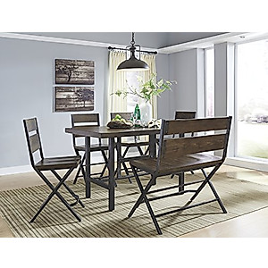 Ashley Furniture Signature Design - Kavari 6-Piece Dining Room Set - Includes Counter Height Table & 4 Barstools & 1 Double Barstool - Brown