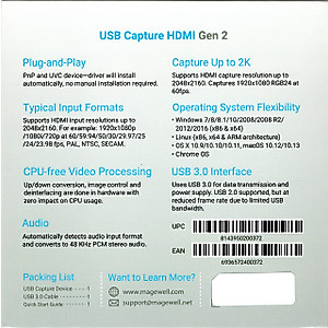 Magewell USB Capture HDMI Gen2 - USB 3.0 HD Video Capture Dongle Model 32060
