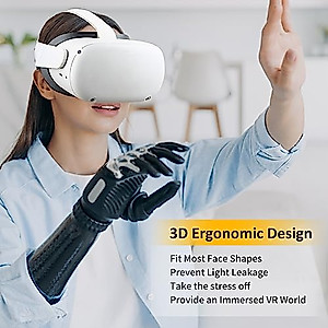 Face Cover Pad and Facial Interface Bracket for Oculus/Meta Quest 2 VR Accessories with Anti-Leakage Nose Pad