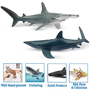 Toymany 14-Piece Realistic Sea Animal Figurines Set: 2-6" Ocean Creatures Including Whales, Sharks, Dolphin - Perfect for Cake Toppers & Gifts for Kids