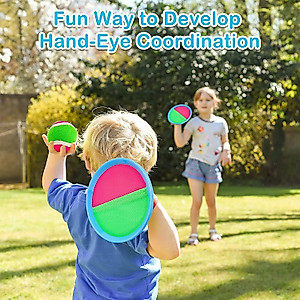 Qrooper Kids Toys Toss and Catch Game Set - Beach Toys Pool Toys Outdoor Toys for Kids Ages 4-8, Stocking Stuffers for Kids, Beach Games, Yard Games for Kids Adults Family Outside Games