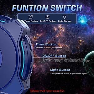 Mouse Jiggler,Undetectable Mouse Mover Device|Auto Clicker Mouse Wiggler with Timer, RGB Lights, ON/Off Switch, Driver-Free,Mover Simulator Random Turntable,Keep PC Screen Awake,Compatible All (Blue)