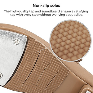 Stelle Tap Shoes for Girls Toddler Boys PU Leather Dance Shoes(Toddler/Little Kid/Big Kid)(Tan,2ML)