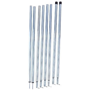 2Pcs 4 Section Tarp Shelter Canopy Tent Awning Support Rod Porch Iron Pole