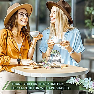 Friendship Gifts for Women Friend Birthday Gifts for Women Friends Thank You Gifts for Friends Acrylic Heart Decorative Signs Plaques for Sister Sunflower Succulent Gift Christmas Decor (Fun)