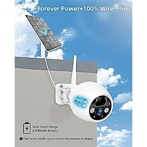 WESECUU Solar Security Cameras Wireless Outdoor, 2K 2.4GHz WiFi Cameras for Home Security Outside Battery Powered with Motion Detection Spotlight Siren Alarm Night Vision Two Way Audio Cloud/SD