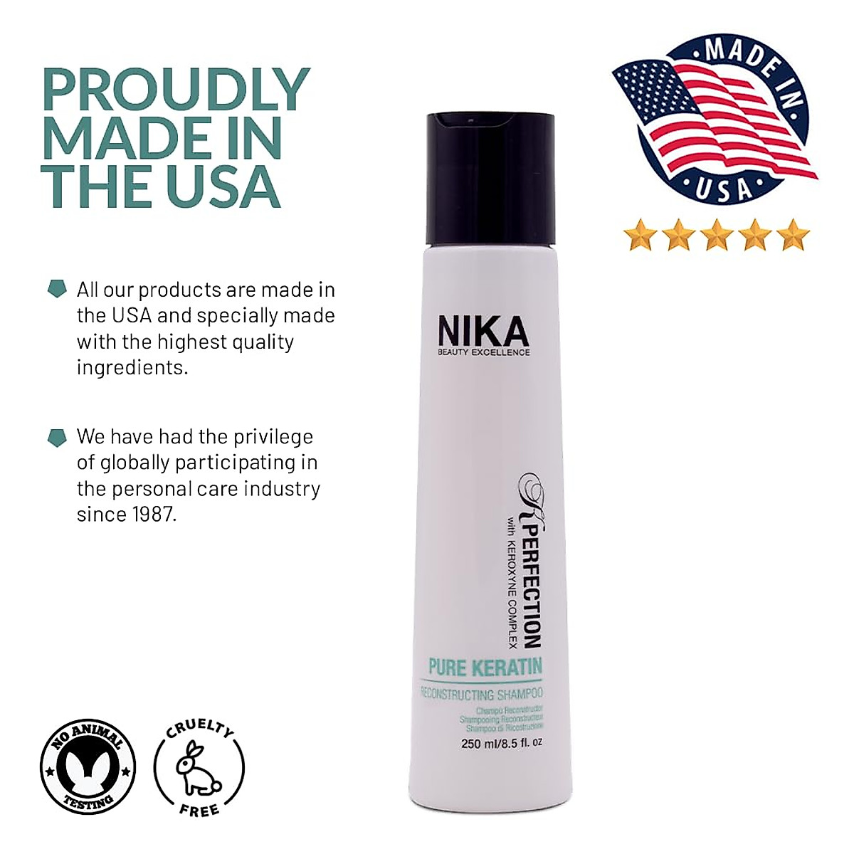 NIKA Fairy Silk- Pure Keratin Reconstructing Shampoo, 8.50fl X1