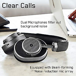 Master & Dynamic MW65 Active Noise-Cancelling (Anc) Wireless Headphones – Bluetooth Over-Ear Headphones with Mic – Gunmetal/ Black Leather