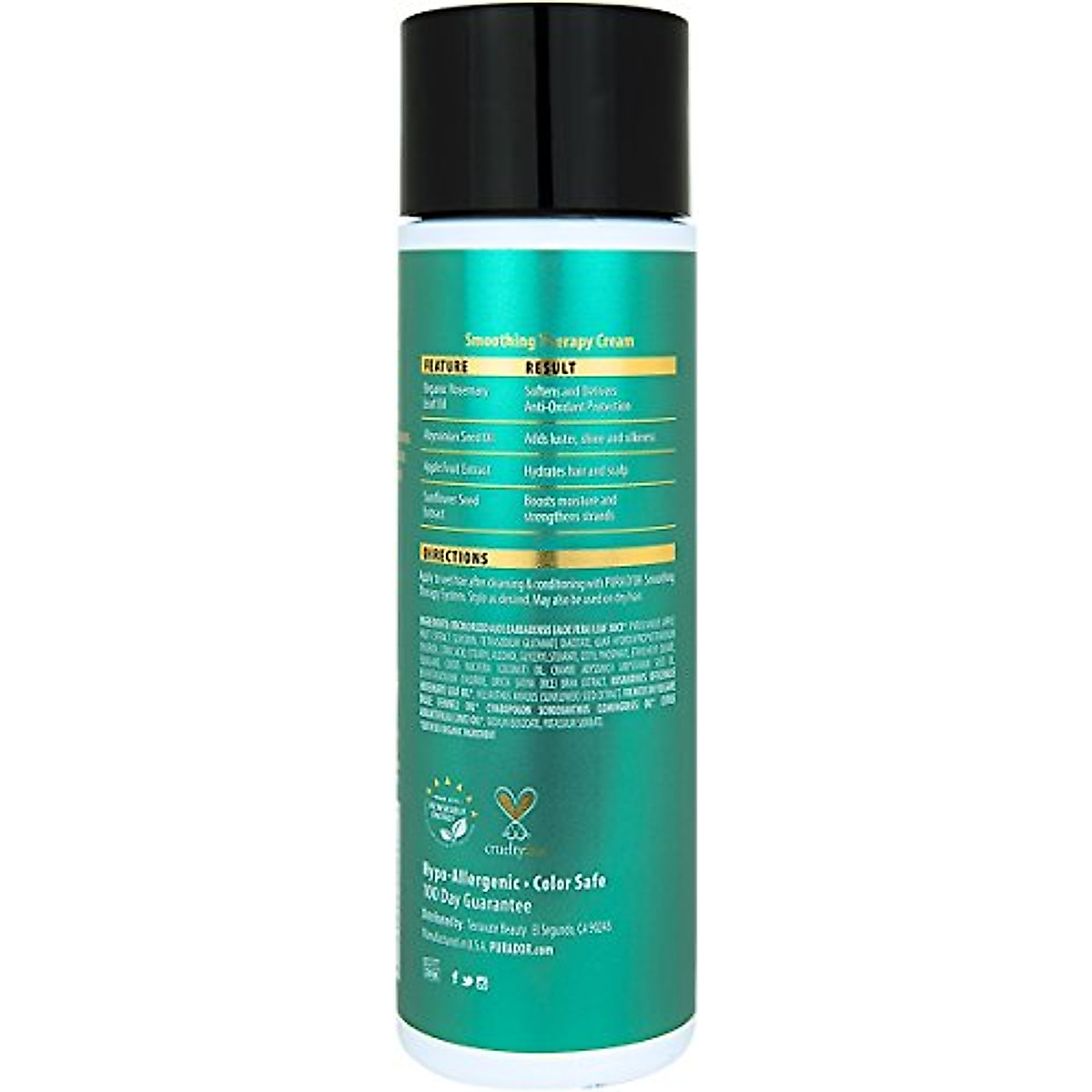 PURA D'OR Smoothing Therapy Leave-In Styling Cream (8oz) for Anti-Frizz Straightens & Smoothes Dull, Dry, Brittle Hair, Infused with Natural & Organic Ingredients, for Men and Women