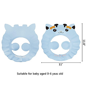 Baby Shower Cap Bathing Protection Adjustable Hair Washing Hat Silicone Bath Head Cap Visor Cap Waterproof Shampoo Cap Soft Bathing Hat for Toddlers Kids Baby 0-6 Years