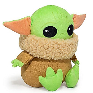 Buckle-Down Dog Toy, Mandalorian, Plush Squeaker Star Wars The Child Sitting Pose, Baby yoda, 8" x 8" (DTPT-SWBIF) for All Breed Sizes