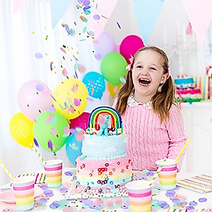 Unicorn Confetti 1 Inch Round Tissue Paper Table Confetti Unicorn Party Decoration, 1.76 oz (Mint Green, Purple, Pink, Cream)