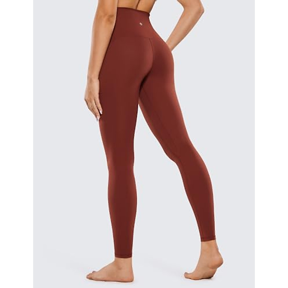 CRZ YOGA Women's Butterluxe Super High Waisted Workout Leggings 28 Inches -Over Belly Buttery Soft Full Length Yoga Pants Jujube Brown Large