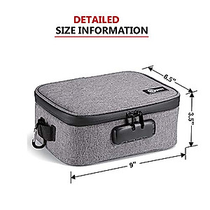 Egooz Large Smel Proof Storage Case with 3 Items - Waterproof Smell Proof Bags with Combination Lock for Home and Travel Use,Grey