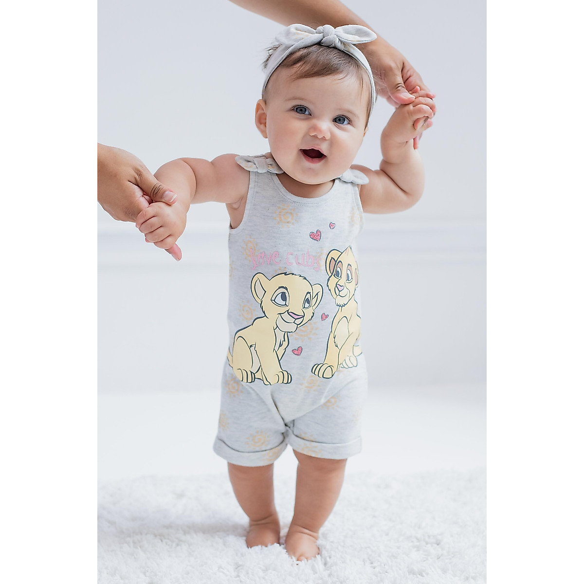Disney Lion King Simba Newborn Baby Girls Romper and Headband White 3-6 Months