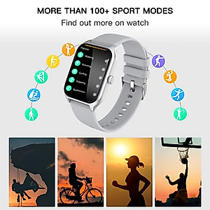 Ypaddbu Smart Watch for Women Men, 1.96" Full Touch Screen Smartwatch for Android & iOS Phones, Fitness Smart Watch with Heart Rate Blood Oxygen Monitor, 100+ Sport Modes，Ai Voice