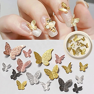3D Butterfly Pearl Nail Charms Gems Accessories Flamingo Summer Party Nail Art Decoration Sticker Hand Account Stickers 3 Piece Set