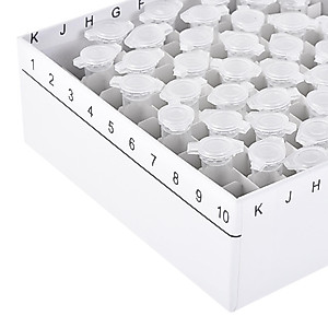 uxcell Centrifuge Tube Freezer Storage Box 100 Places Waterproof Cardboard Cryogenic Holder Rack for 1.5/1.8/2ml Microcentrifuge Tubes Vials Samples, 6in1 Set