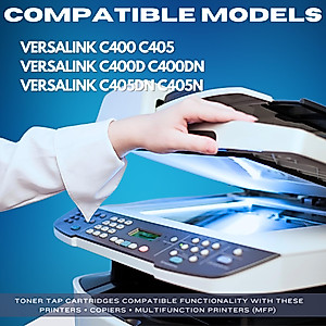 Toner Tap Extra High Yield for Versalink C400DN C400N C405DN C405N C400 C405 C400D (5-Pack Bundle) 106R03524 106R03526 106R03527 106R03525 Remanufactured Color Cartridges