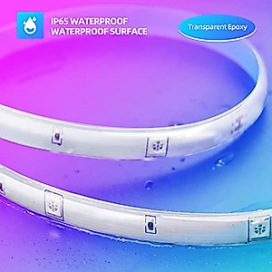 UNICROWN 100ft Waterproof Led Strip Lights - 5050 RGB Led Lights Strips and 16 Million Color Changing with Bluetooth Music Sync App Remote Controller for Home Bedroom Party (12v, 6 Rolls of 16.4ft)