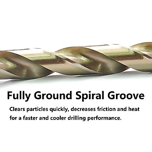 VALYRIANTOOL 1/8" Cobalt Drill Bits(20PCS), M35 HSSCO High Speed Steel Jobber Length Twist Drill Bit Set for Hardened Metal, Stainless Steel, Cast Iron, Plastic and Wood