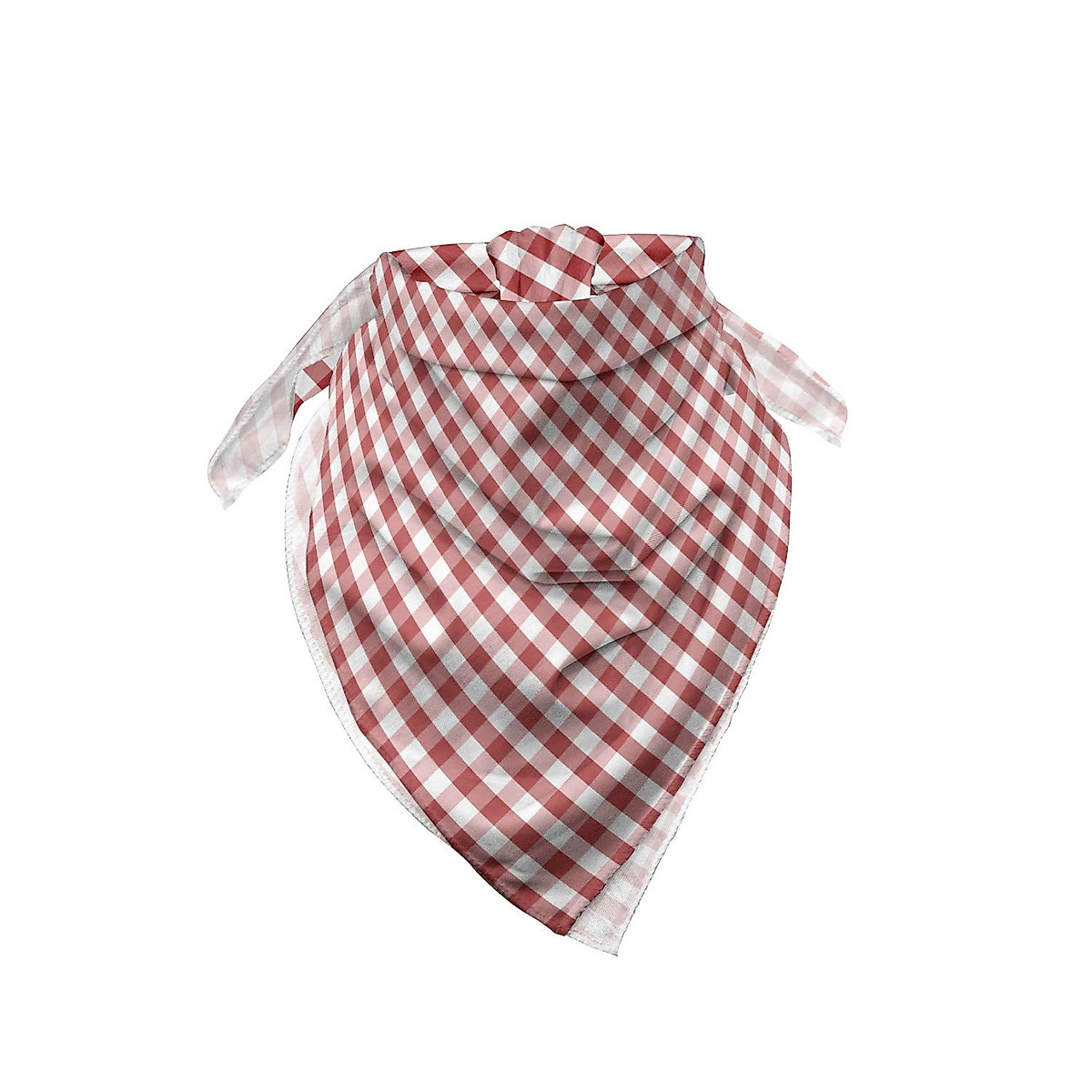 Ambesonne Unisex Bandana, Checkered Traditional Gingham, White Coral