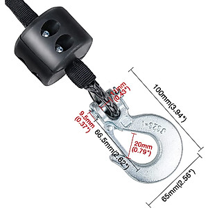 WROUGH 1/4" Synthetic Winch Rope 50 Ft Black Heavy Duty 10000 lb ATV Winch Rope Line with Steel Hook Rubber Stopper Protecting Sleeve/Sheath and Thimble Universal Fit for ATV SUV Vehicle Winch Rope