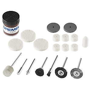 Dremel 684-01 20-Piece Cleaning & Polishing Rotary Tool Accessory Kit with Case - Includes Buffing Wheels, Polishing Bits, and Polishing Compound