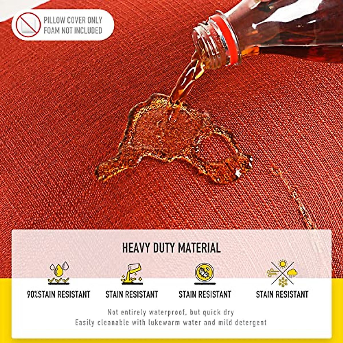 SUNROX FadeShield Outdoor Pillow Covers 12x20 Inch, Pack of 2, Water-, Stain-, UV Fade Resistant Decorative Throw Lumbar Pillow Covers for Patio Furniture Garden Balcony Couch