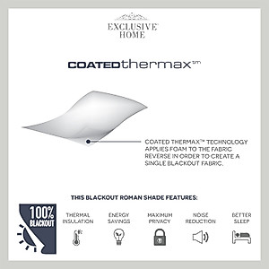 Exclusive Home Esme Total Blackout Roman Shade, 23"x64", White