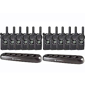 12 Motorola CLS1110 Two Way Radio Walkie Talkies + 2 Multi Chargers Set of 12 UHF Radios