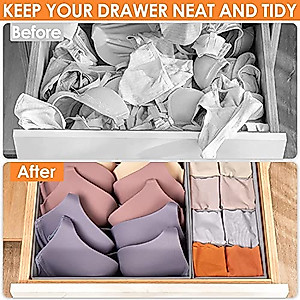 ZUIDSYI 4 Pack Sock Underwear Drawer Organizer Dividers, Foldable Fabric Dresser Closet Organizers Box and Storage Bins for Clothing Bras Lingerie Undies Socks Undies Scarf Ties Belt