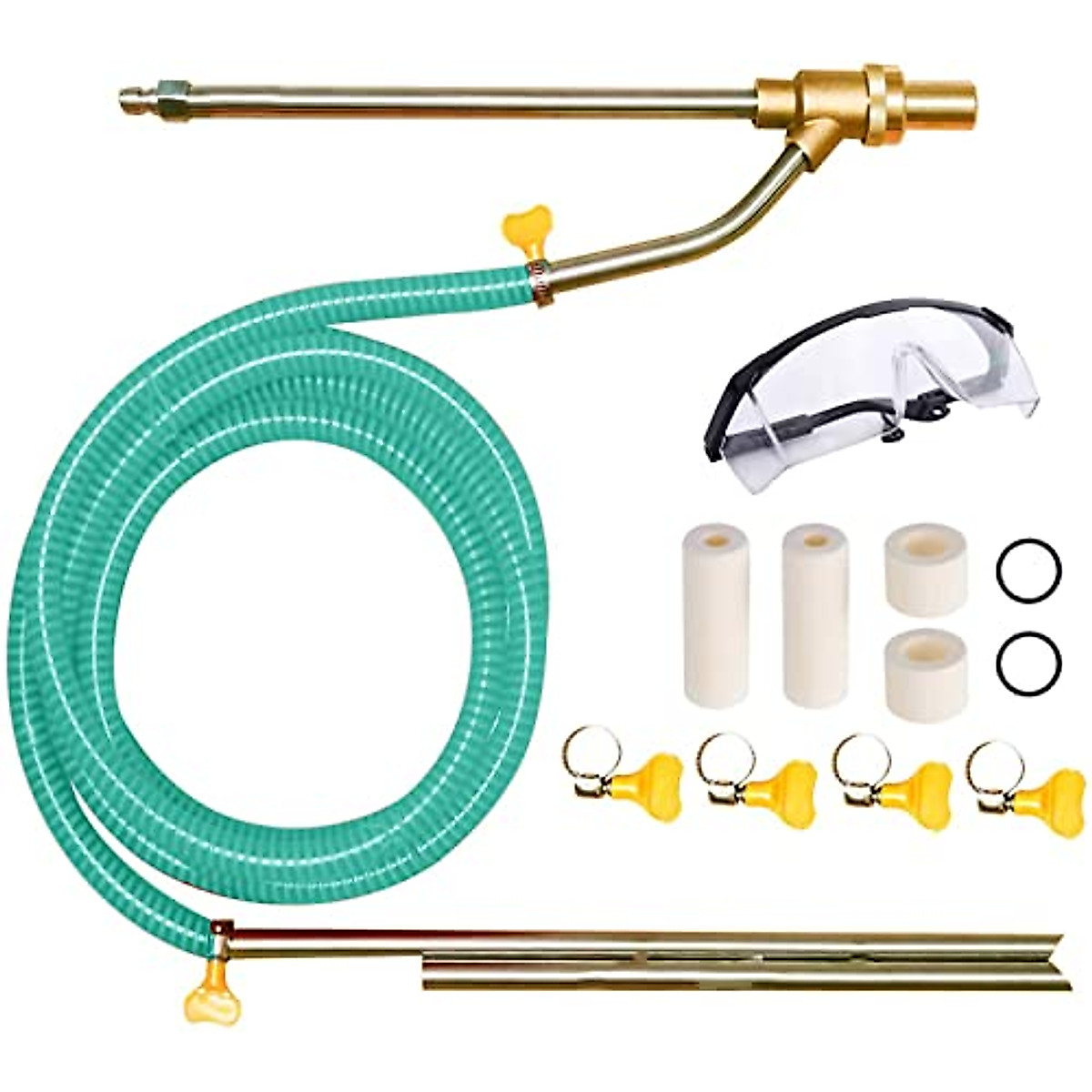 Selkie Pressure Washer Sandblasting Kits - Wet Abrasive Sandblaster Attachment, with Replacement Nozzle Tips,Protect Glasses, 1/4 Inch Quick Disconnect, 5000 PSI