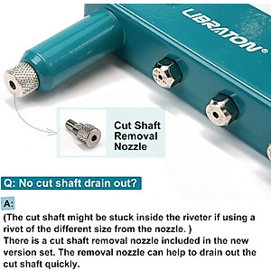 Libraton Heavy Duty Rivet Gun, Pop Rivet Gun Set, Professional Hand Riveter, Manual Riveting Tool with 110Pcs Rivets and 4 Interchangeable Heads, for Metal, Wood and Plastic