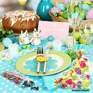 Chuangdi 100 Pack Easter Day Treat Bag Easter Bunny Cello Bag Party Bag Candy Cellophane Bag Easter Egg Treat Bag Painted Eggs Cello Bag Easter Goody Bags for Easter Day (Egg Style)