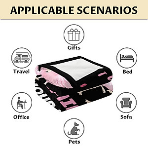 Personalized Flamingo Blanket Gifts with Name - 40x50 Inches Cute Throw Blanket for Women & Girls - Black Soft Fuzzy Blankets for Bed, Couch & Living Room