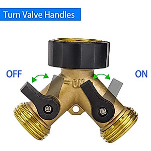 3 Pack Hose Splitter, Heavy Duty Garden Hose Splitter 2 Way Y Valve Hose Connector Splitter Solid Brass Garden Hose Adapter With Extra 12 Rubber Washers, Fit For All Standard Faucet And Garden Hose