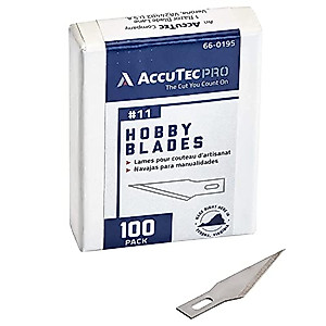 AccuTec Pro Hobby Blades #11 Standard Refill - 100-Pack - Precision Engineered with High Carbon Steel for Acute Point - APBL-5006