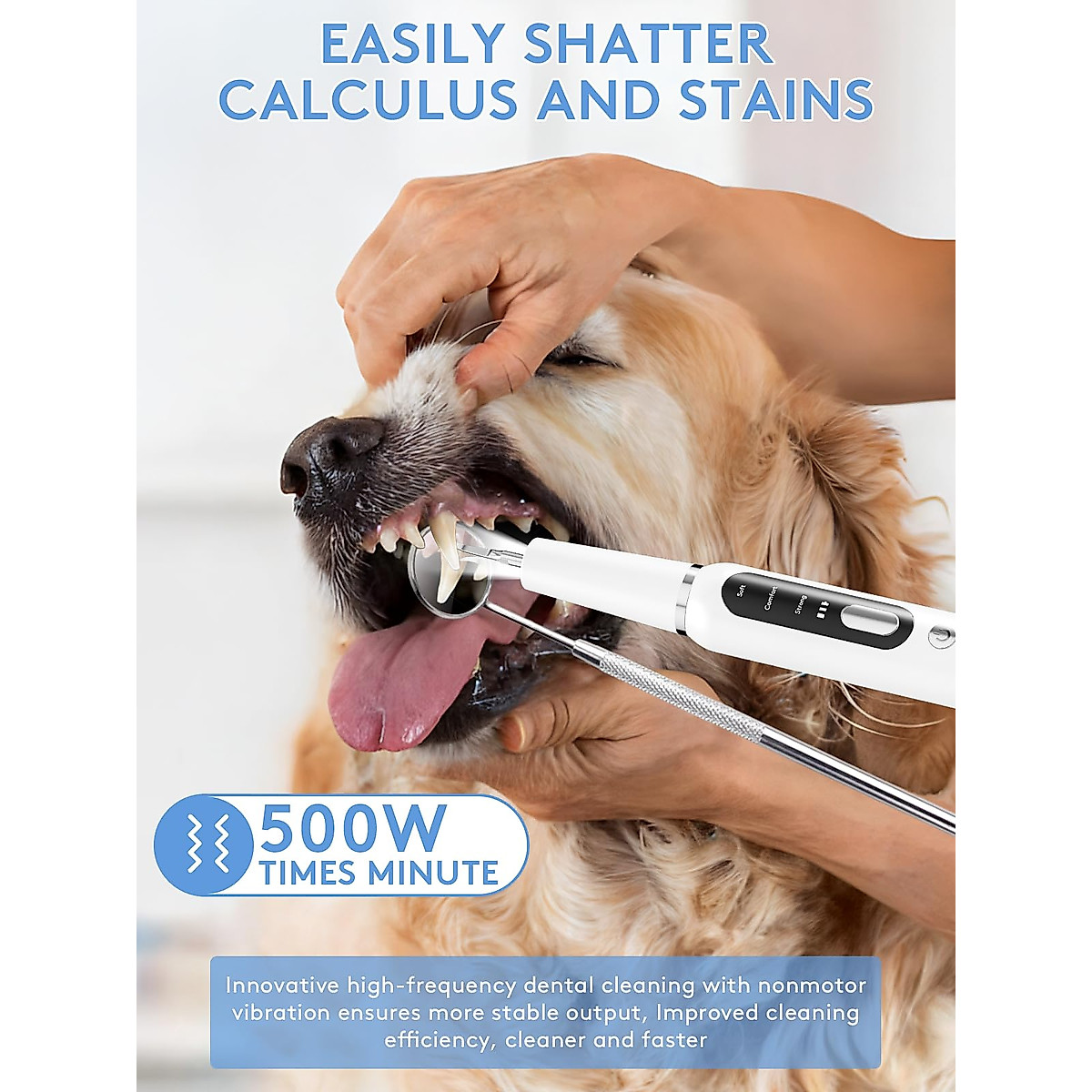 Vodi Mosa Dog Tooth Brushing Kit - Dog Tartar Remover for Teeth Dog Plaque Remover Teeth Cleaning Kit Pet Electric Toothbrush Teeth Cleaner for Dog, Cat