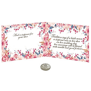 ASVP Shop Authentic Sixpence Coin With Card & Envelope For the Bride - Something Old, Something New, Something Borrowed, Something Blue, and a Sixpence for her shoe